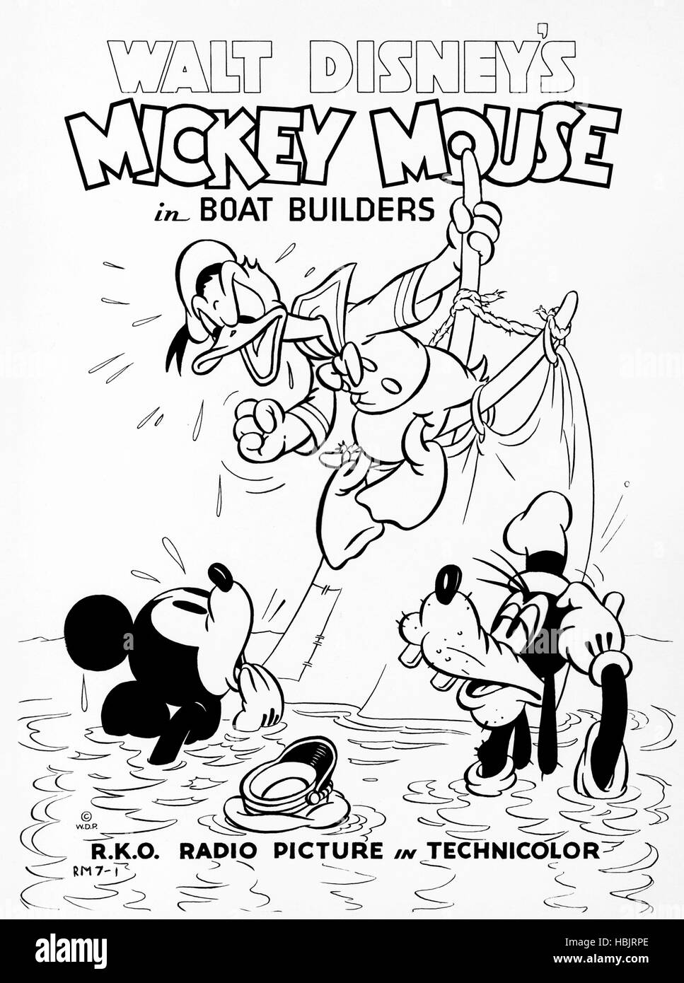 BOAT BUILDERS, US poster, from left: Mickey Mouse, Donald Duck, Goofy ...