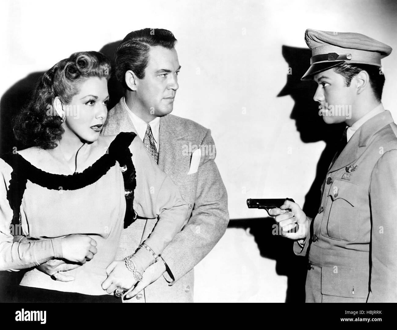 BOMBAY CLIPPER, from left, Truman Bradley, Maria Montez, Turhan Bey ...