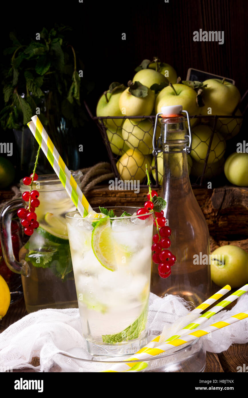 Apple currant soda with lime Stock Photo - Alamy
