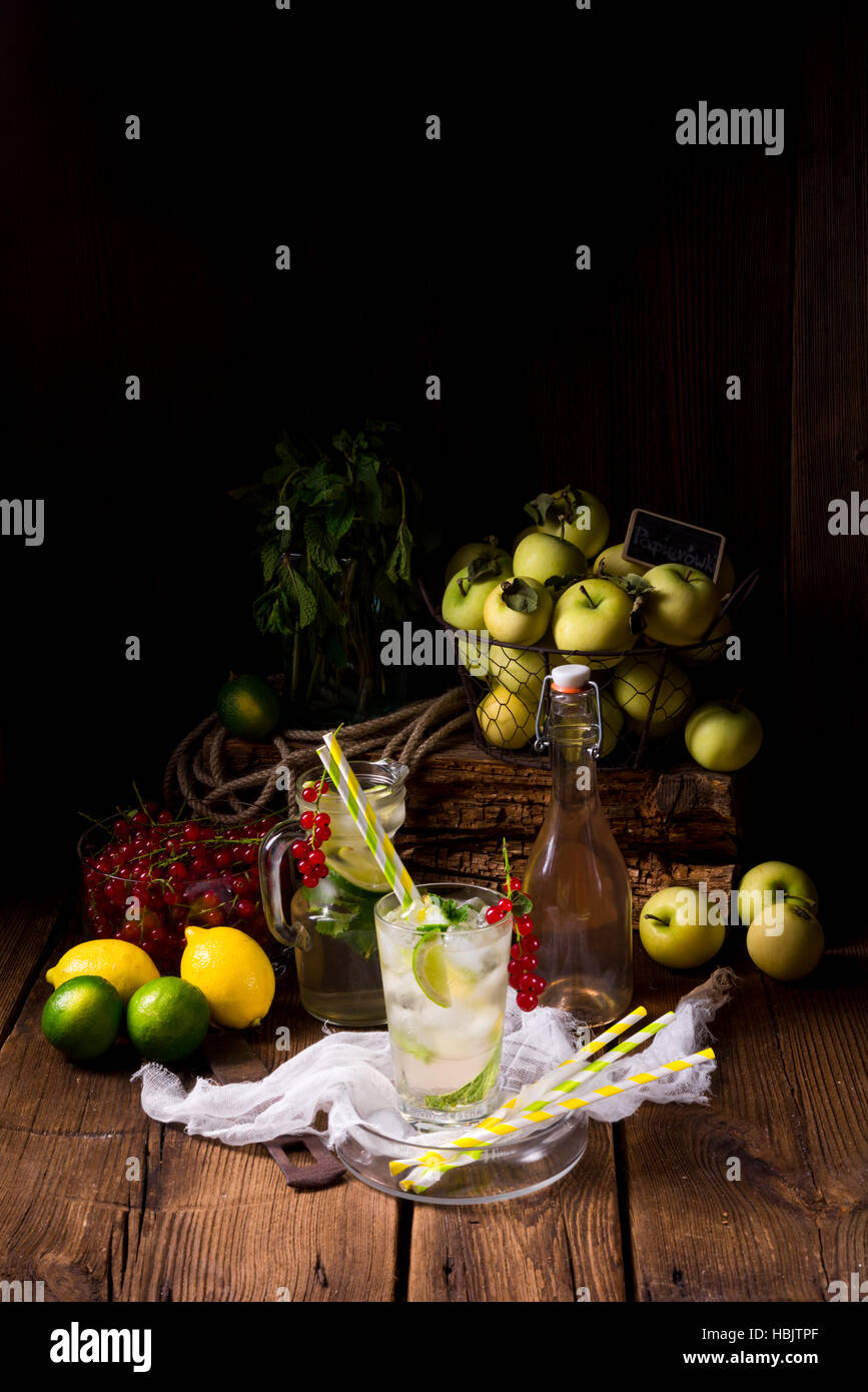 Apple currant soda with lime Stock Photo - Alamy