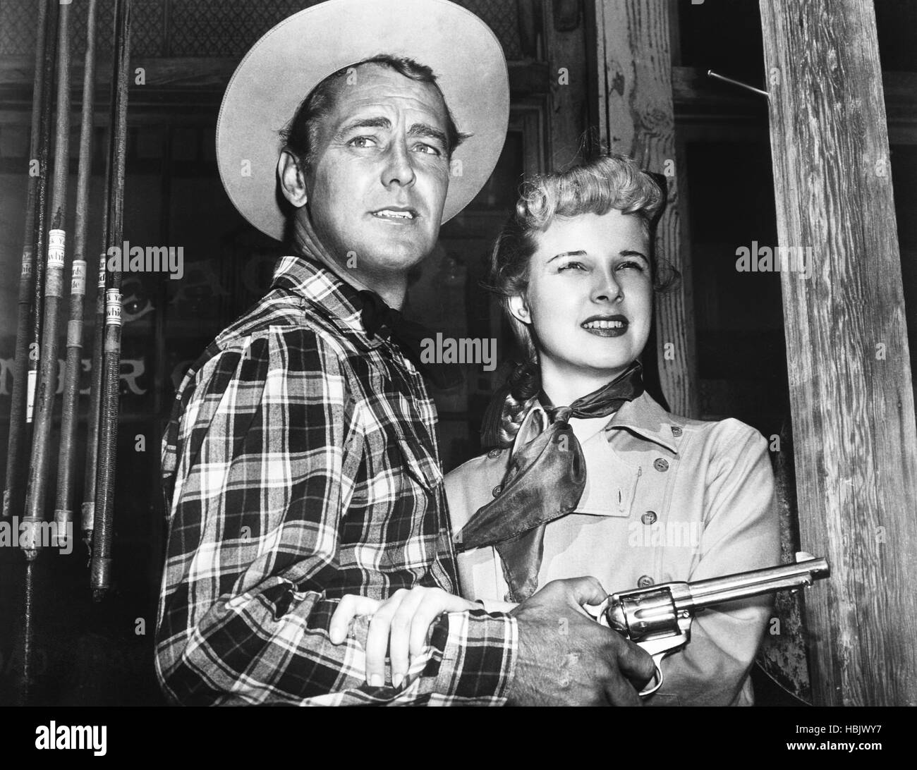 BRANDED, from left: Alan Ladd, Mona Freeman, 1950 Stock Photo - Alamy