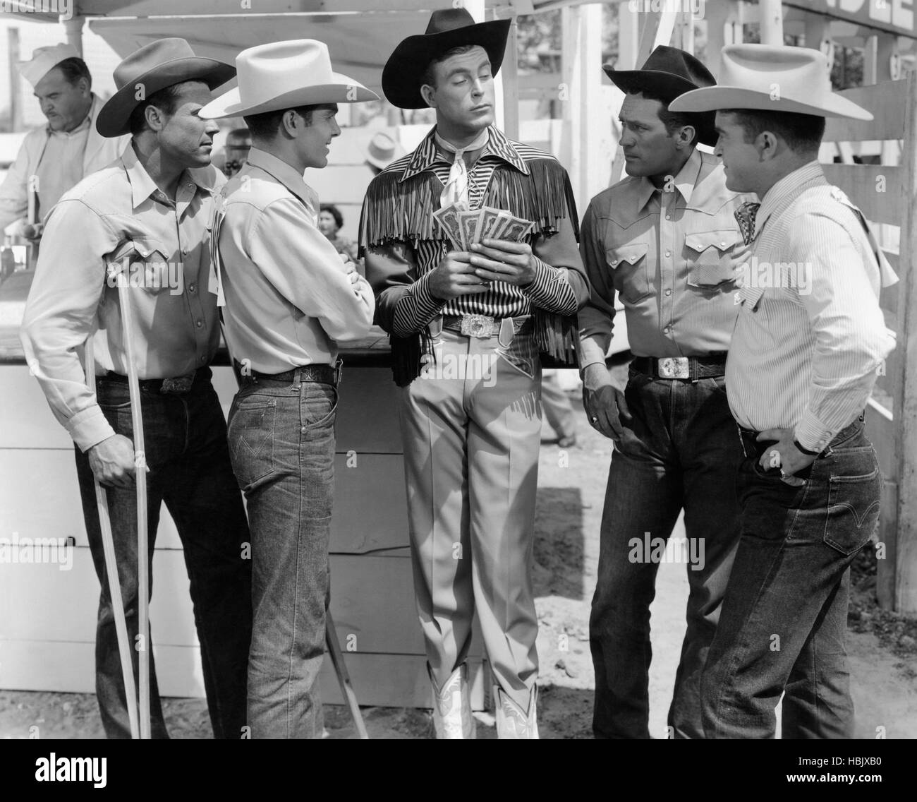 BRONCO BUSTER, Scott Brady, center, with real-life roado champs Casey ...