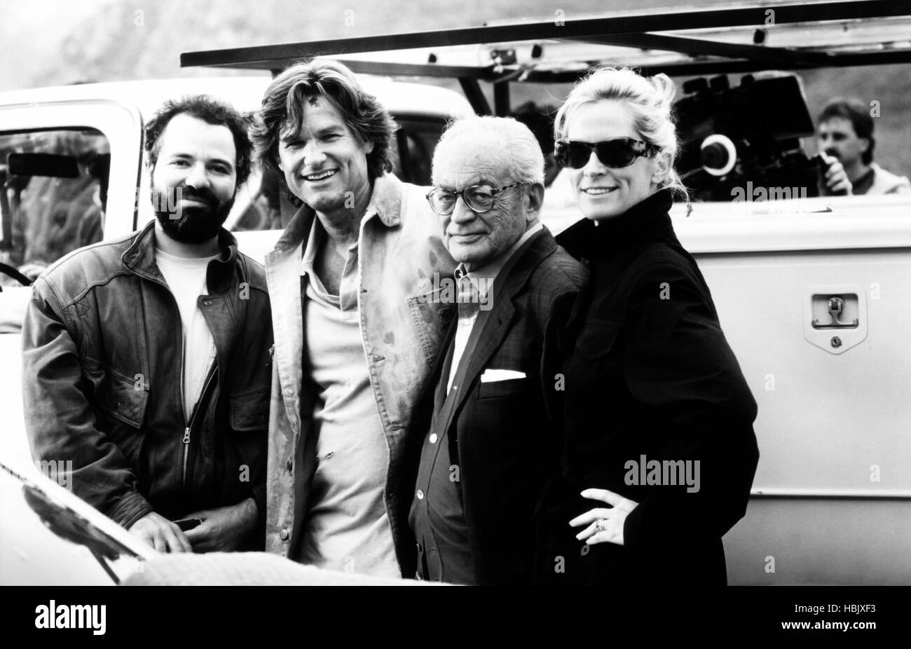 BREAKDOWN, from left, director Jonathan Mostow, Kurt Russell, producers ...