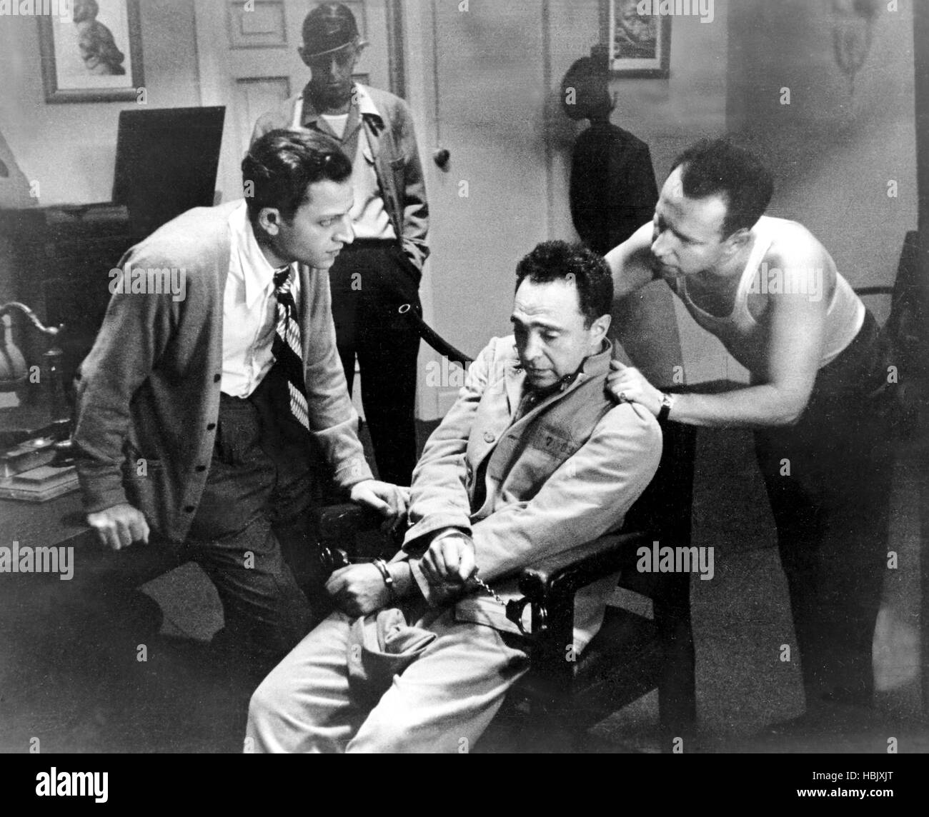 BRUTE FORCE, Jules Dassin, Sam Levine (seated) and Hume Cronyn (right ...