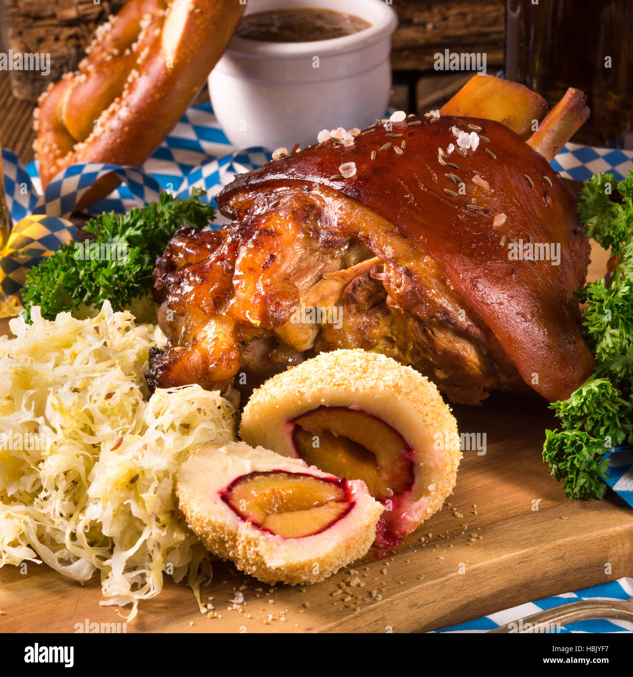 oktoberfest pork with Sauerkraut Stock Photo - Alamy