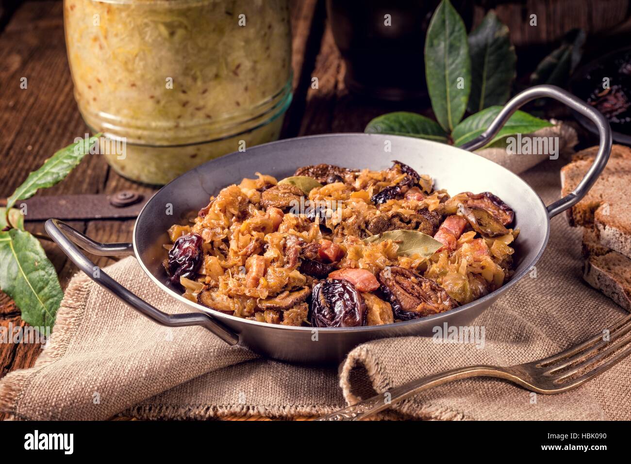 Old Polish traditional bigos Stock Photo - Alamy