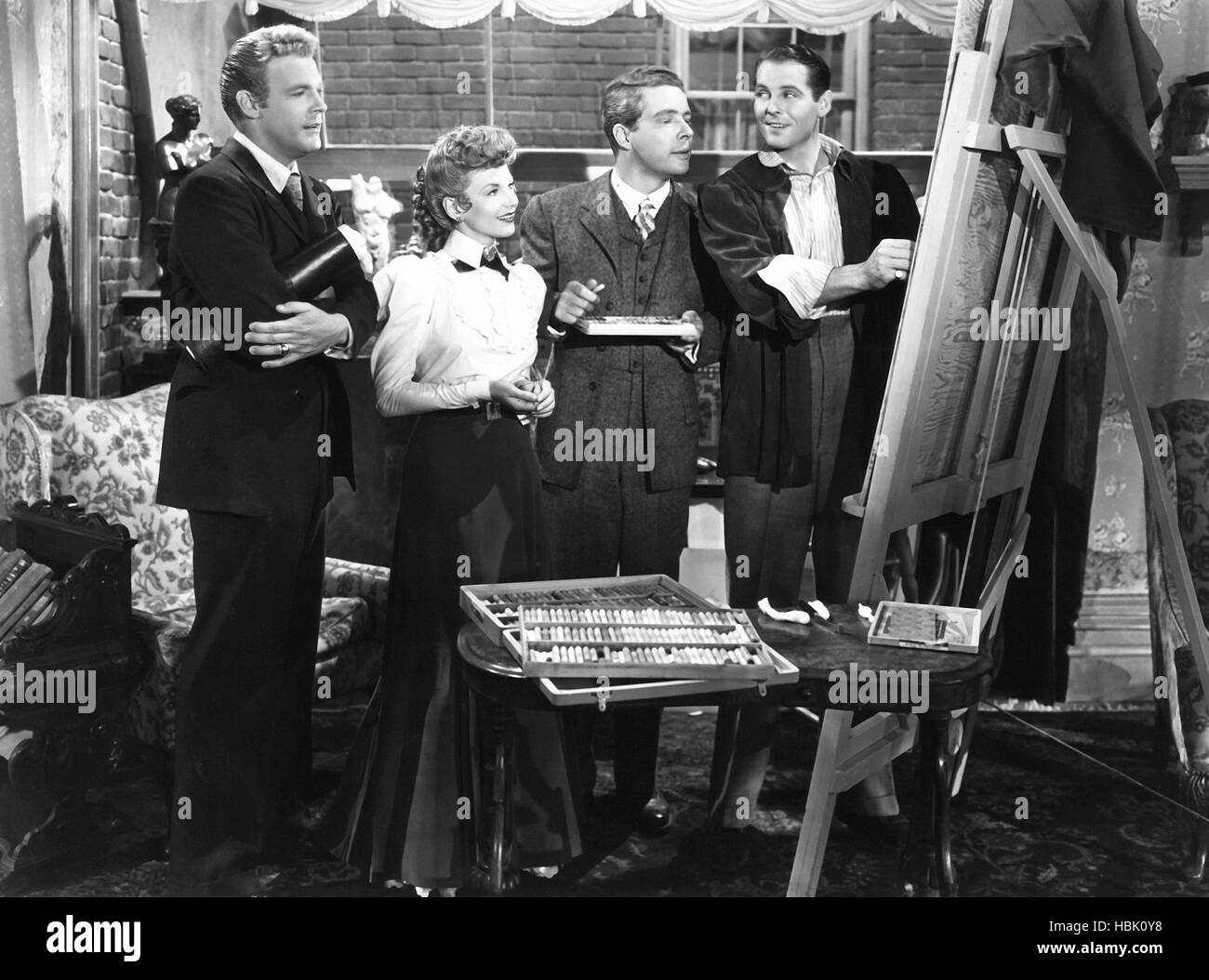 CALENDAR GIRL, from left: William Marshall, Jane Frazee, Kenny Baker ...