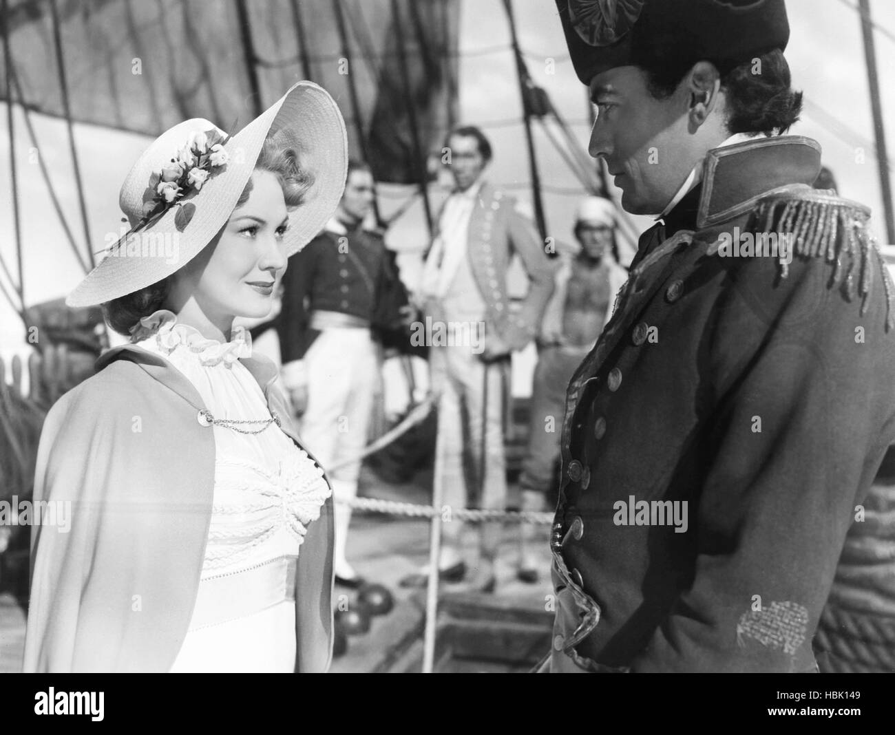CAPTAIN HORATIO HORNBLOWER, front from left: Virginia Mayo, Gregory ...