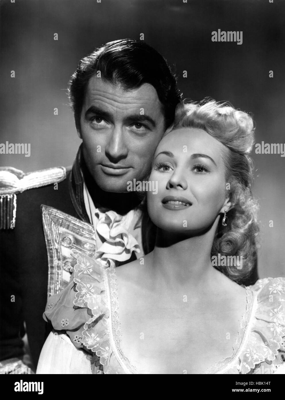 CAPTAIN HORATIO HORNBLOWER, Gregory Peck, Virginia Mayo, 1951 Stock ...