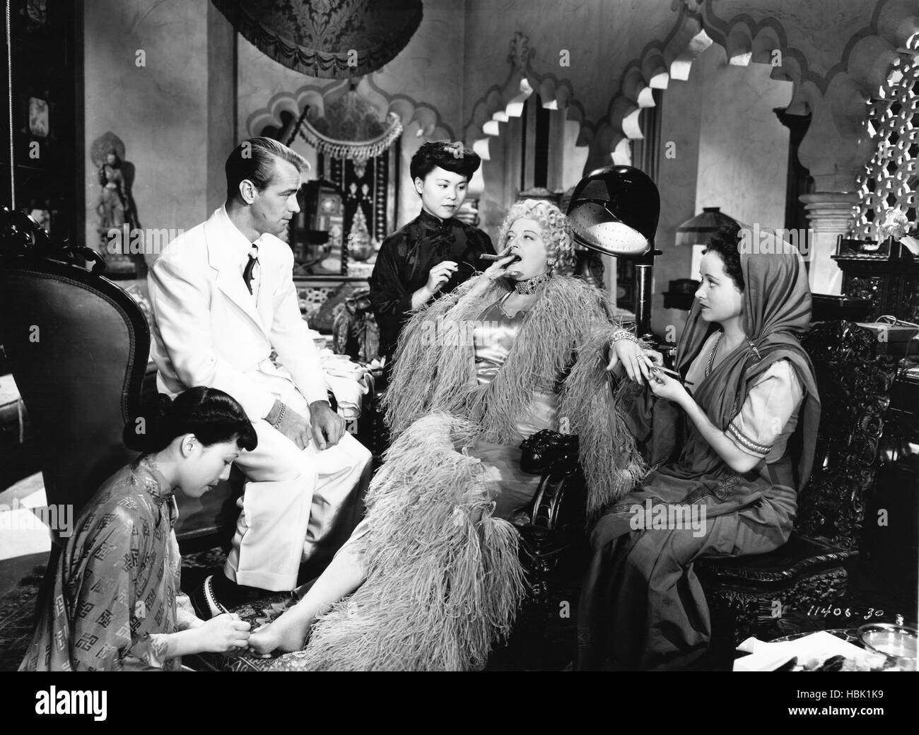 CALCUTTA, face to face from left: Alan Ladd, Edith King, 1947 Stock ...