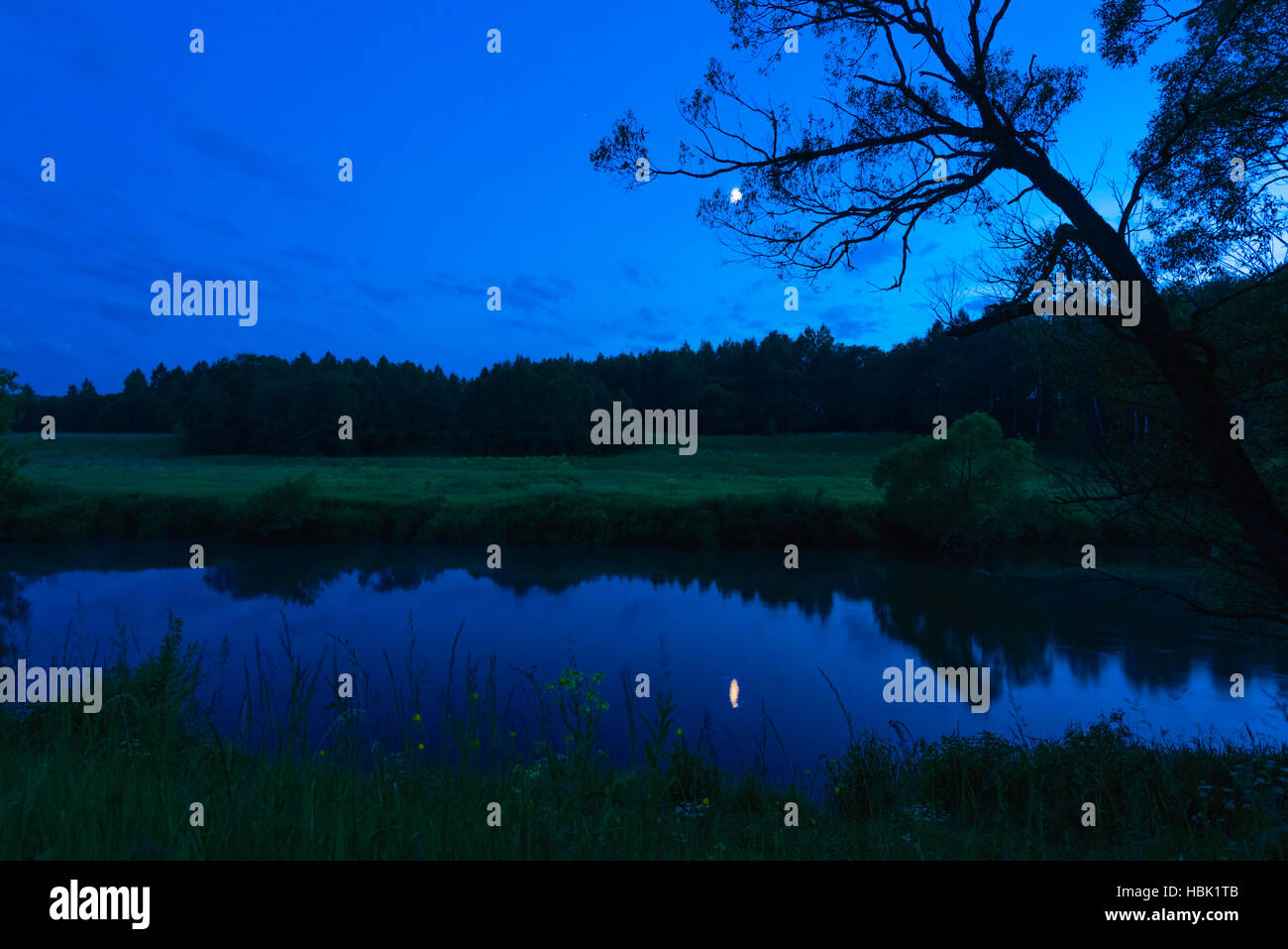 river at night with fog Stock Photo - Alamy