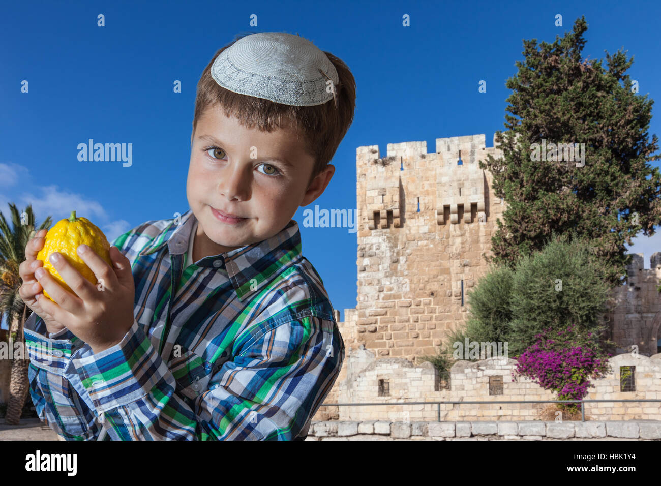 The boy with etrog Stock Photo - Alamy