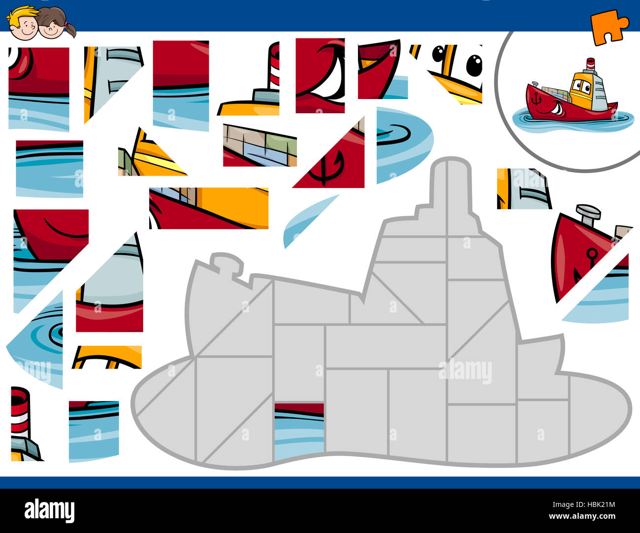 jigsaw puzzle with ship Stock Photo - Alamy