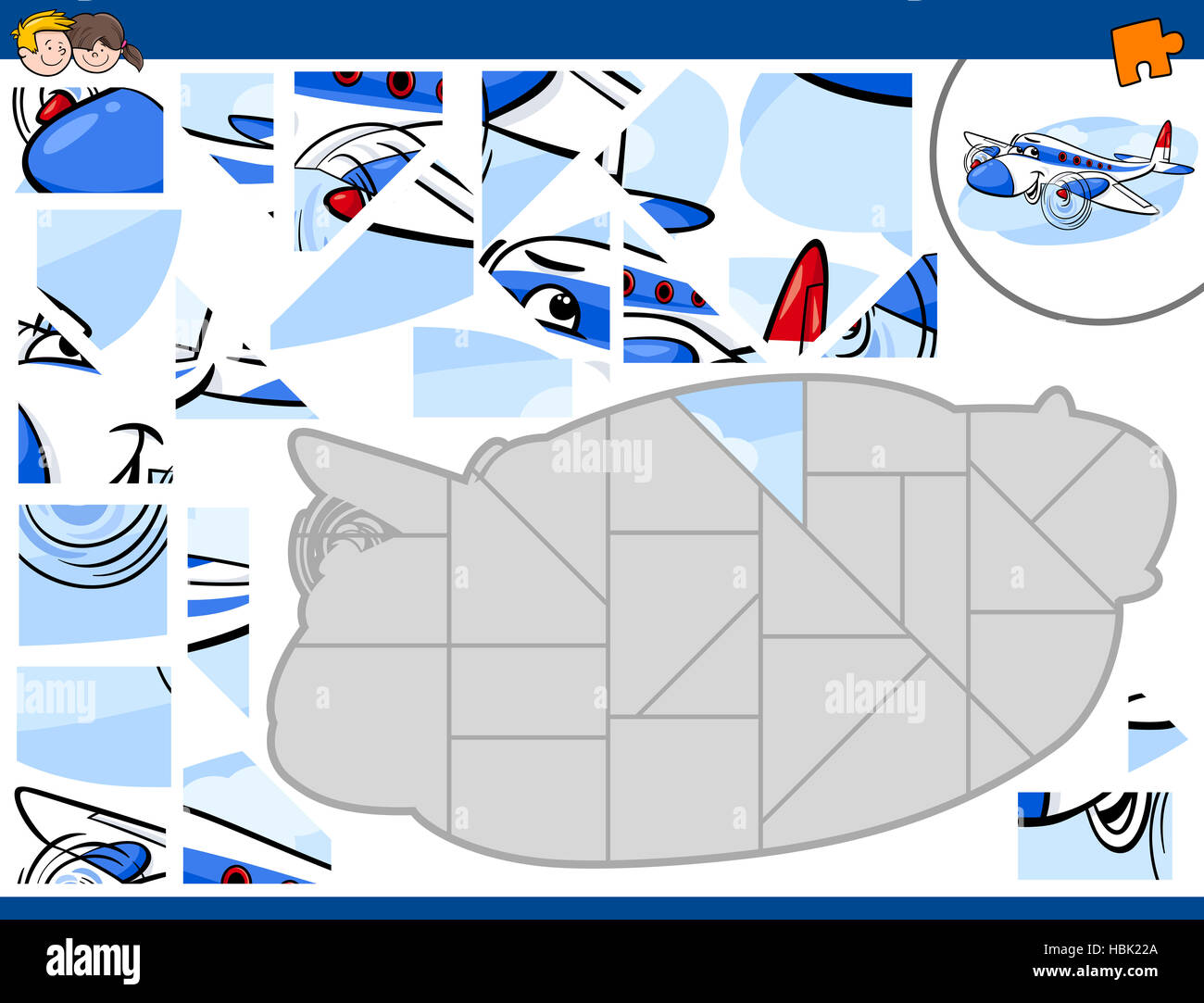 jigsaw puzzle with plane Stock Photo - Alamy