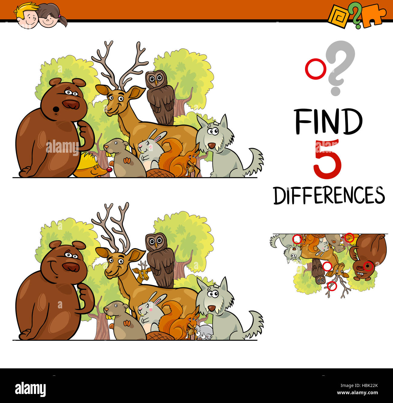 differences game for children Stock Photo - Alamy