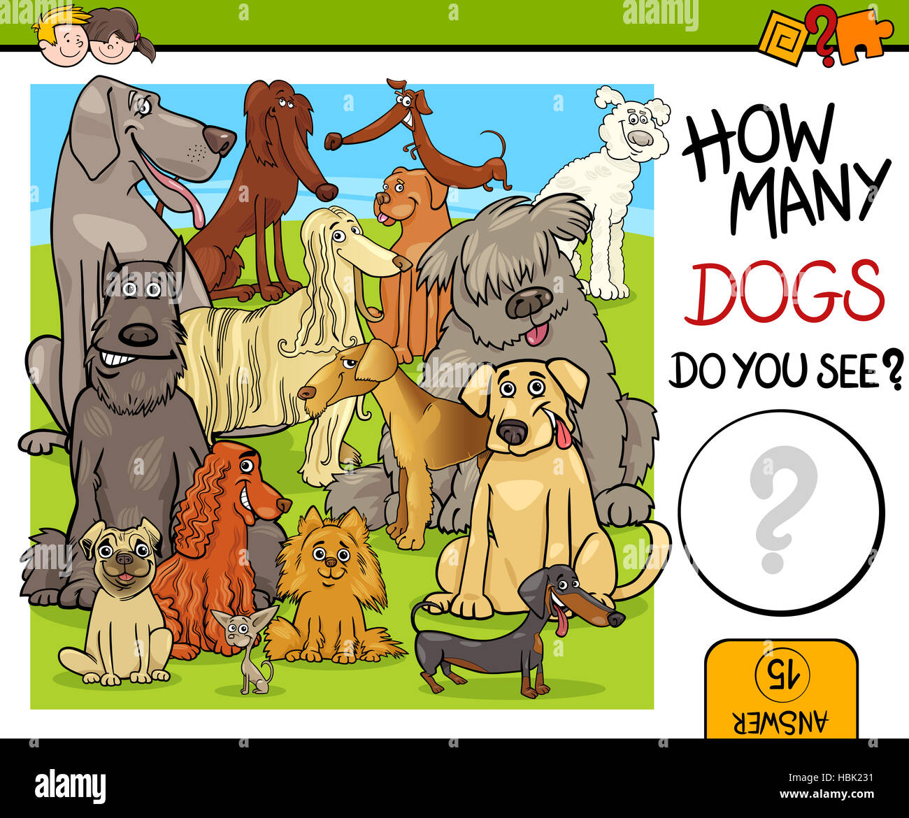 counting activity with dogs Stock Photo - Alamy