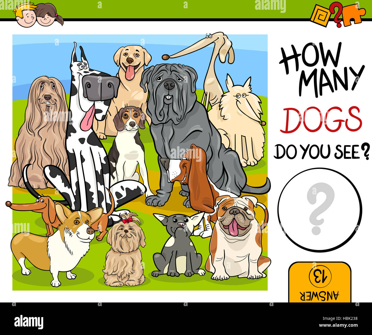 counting task with dogs Stock Photo - Alamy