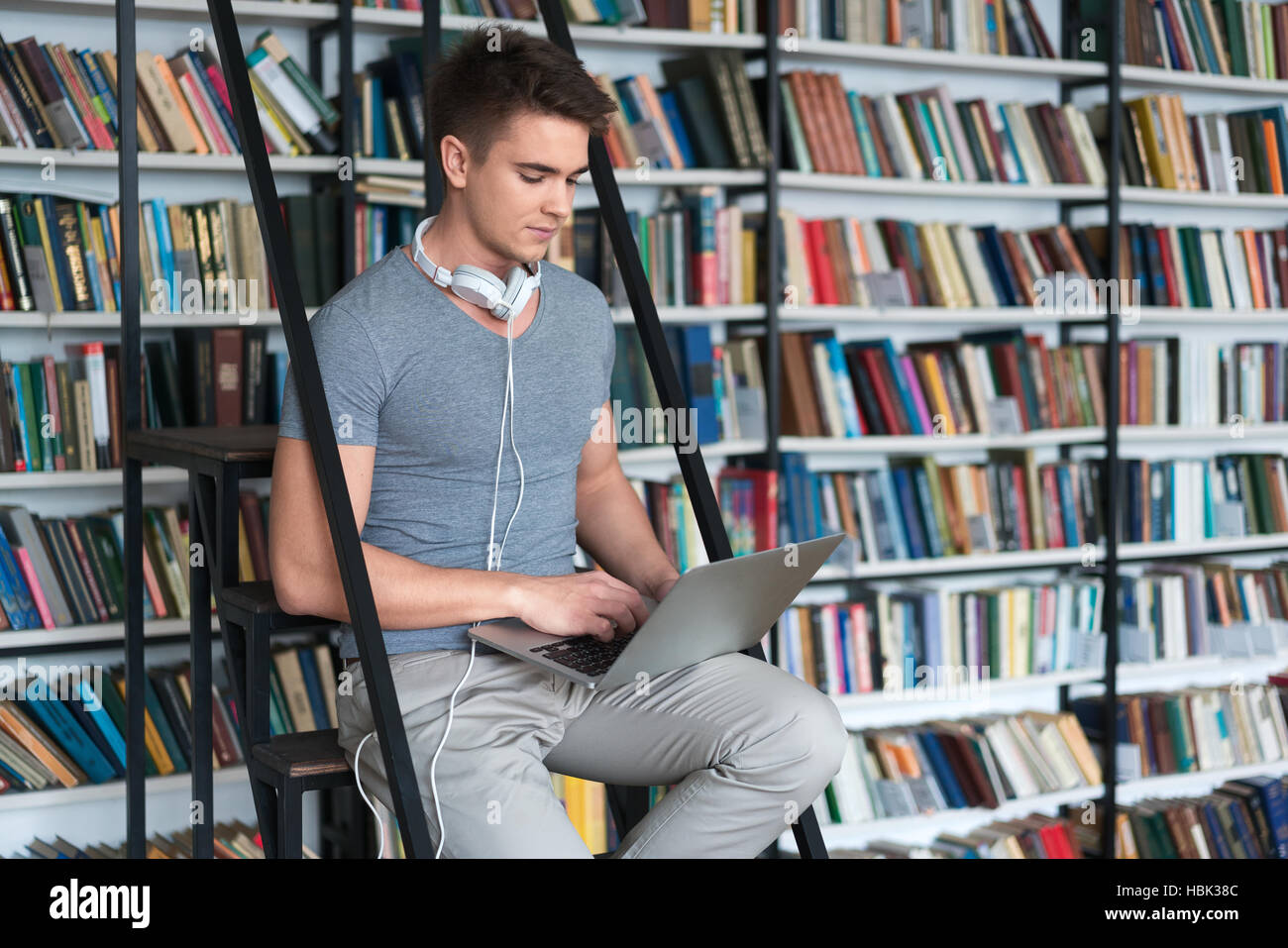 Man with laptop Stock Photo - Alamy