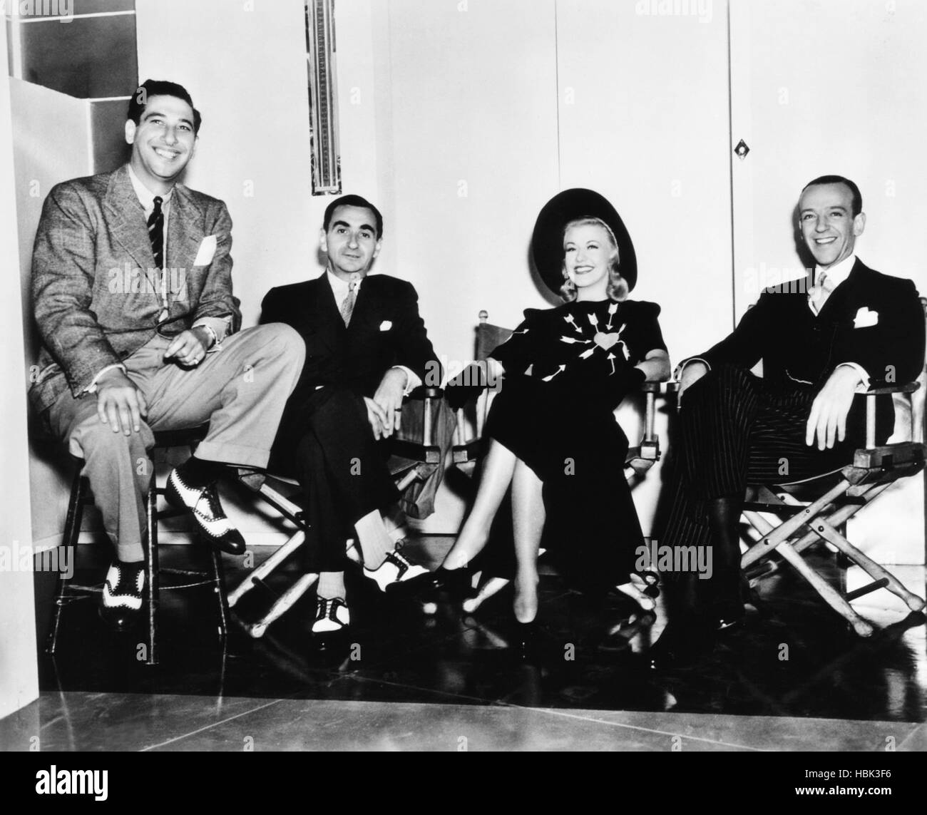 CAREFREE, from left, director Mark Sandrich, composer Irving Berlin ...