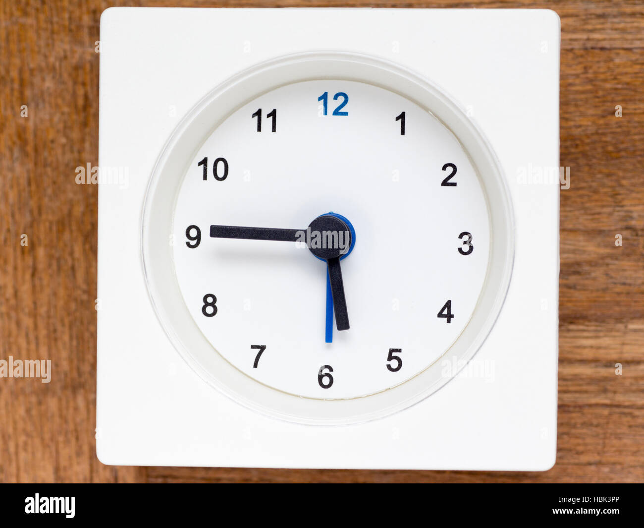 The series of the sequence of time on the simple white analog clock ...