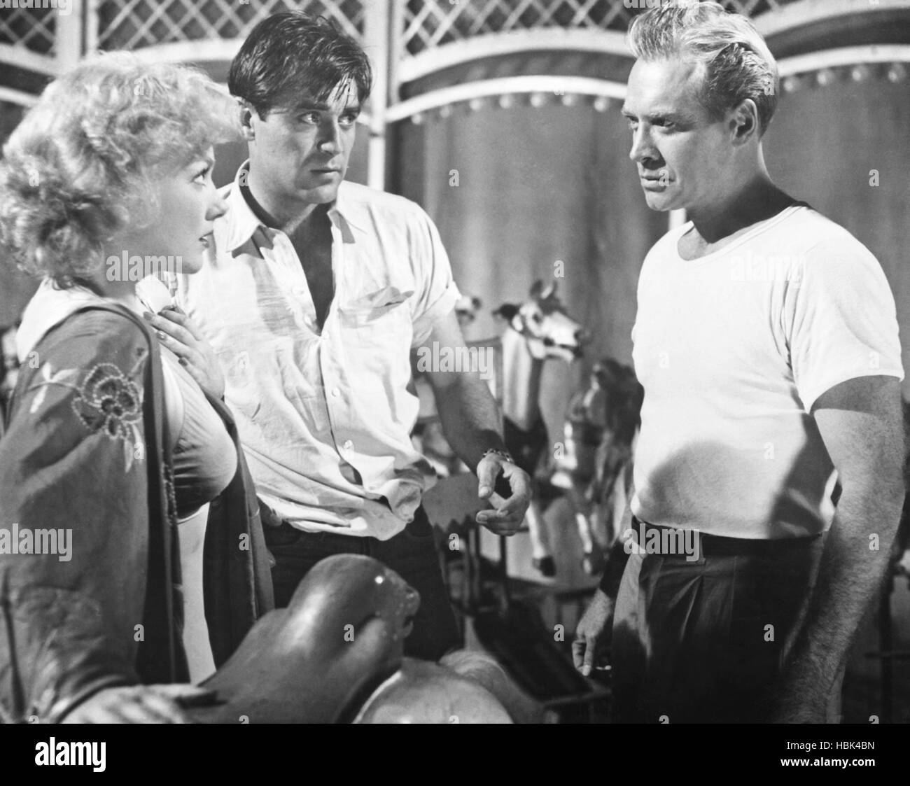CARNIVAL STORY, from left: Anne Baxter, Steve Cochran, Lyle Bettger ...
