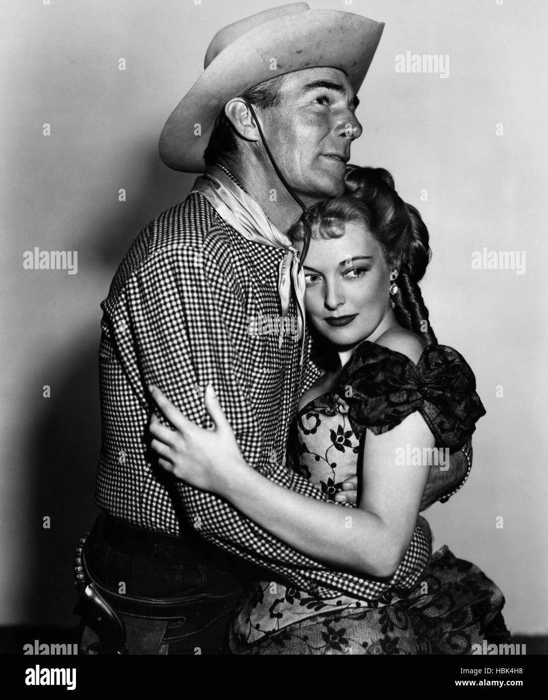 THE CARIBOO TRAIL, Randolph Scott, Karin Booth, 1950. TM and Copyright ...