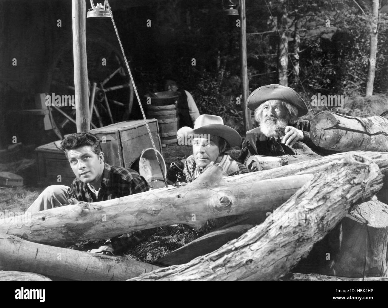 THE CARIBOO TRAIL, from left: Dale Robertson, Randolph Scott, Gabby ...