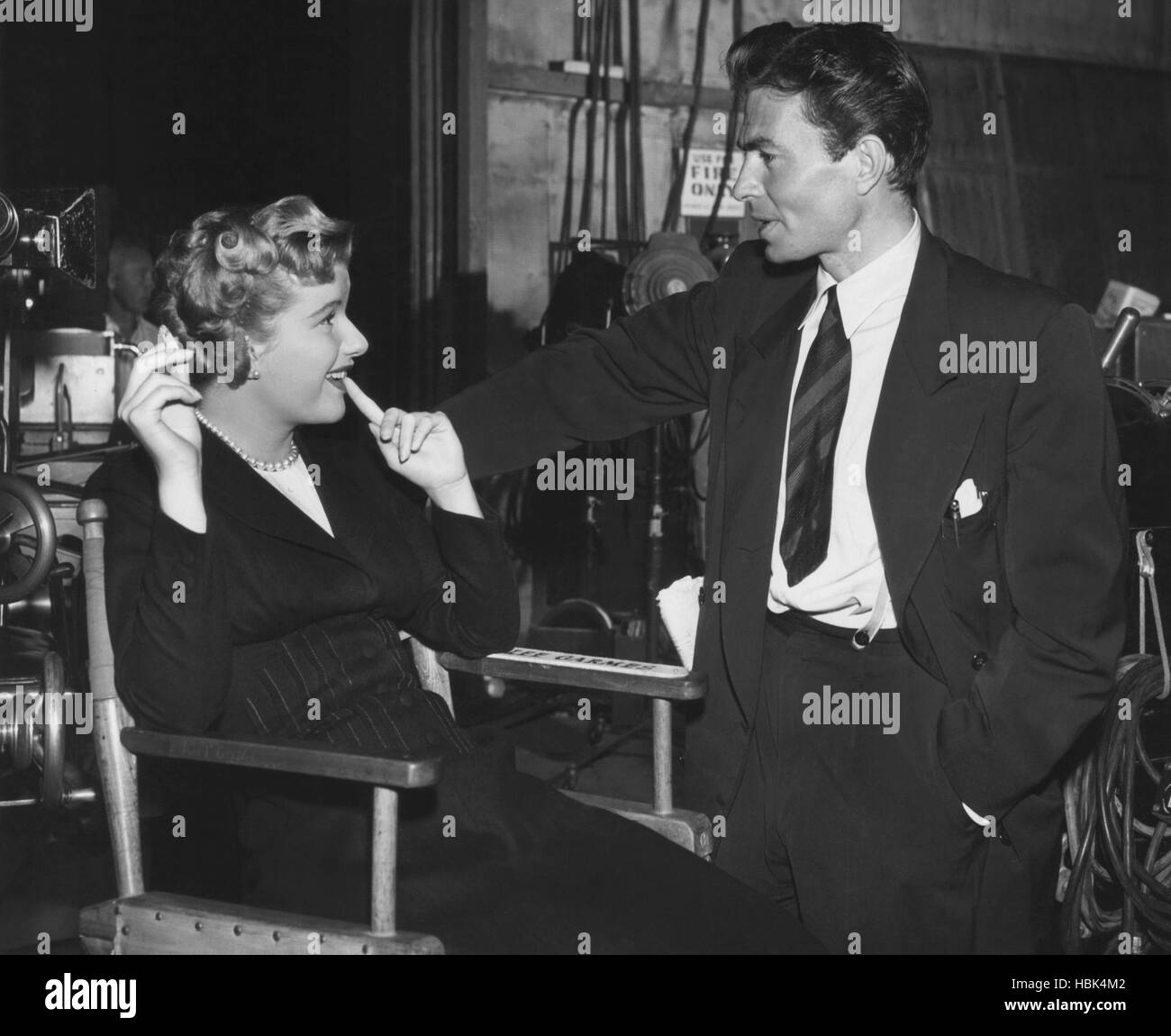 CAUGHT, from left: Barbara Bel Geddes, James Mason on set, 1949 Stock ...