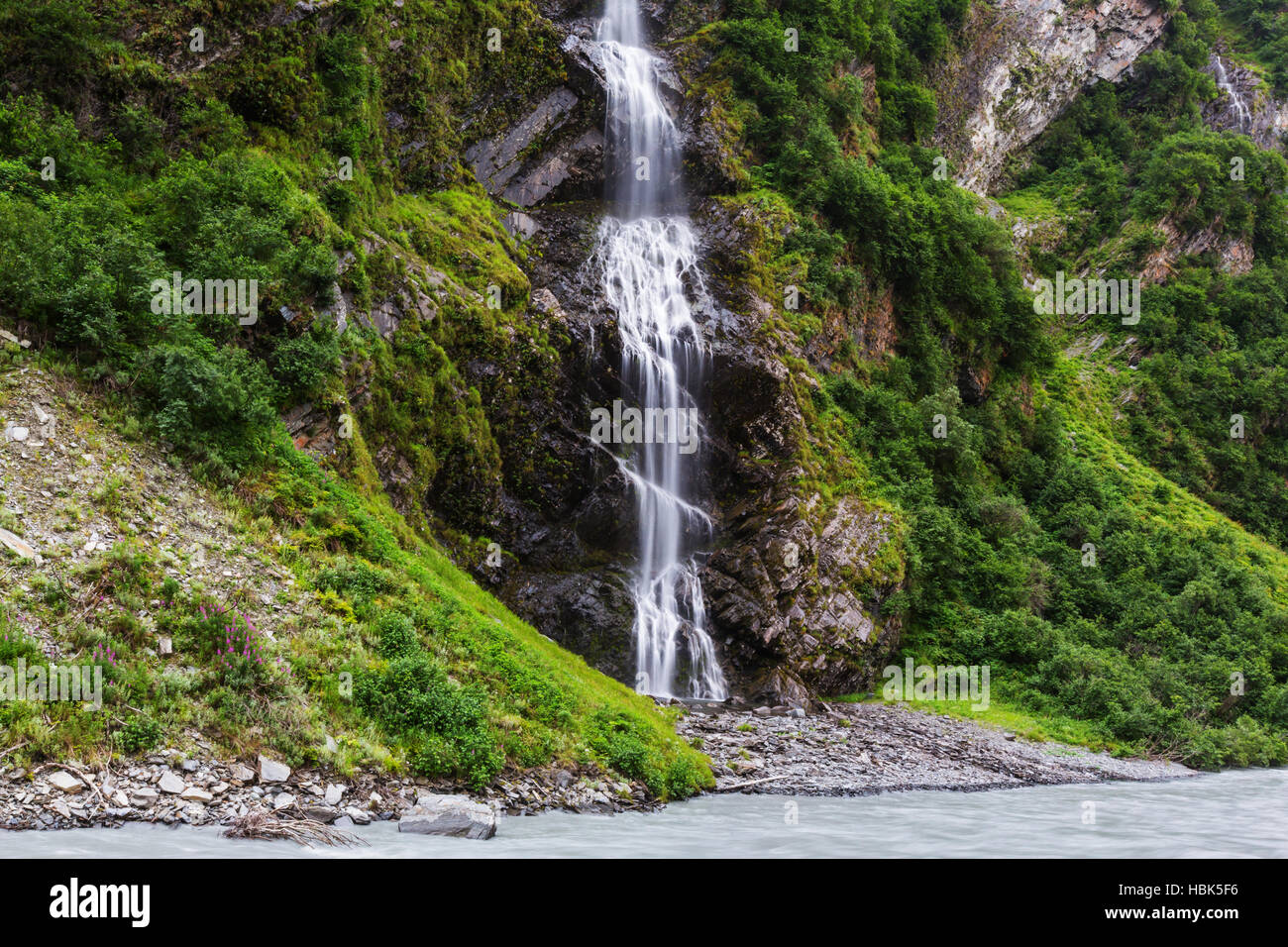 Waterfall in Alaska Stock Photo - Alamy