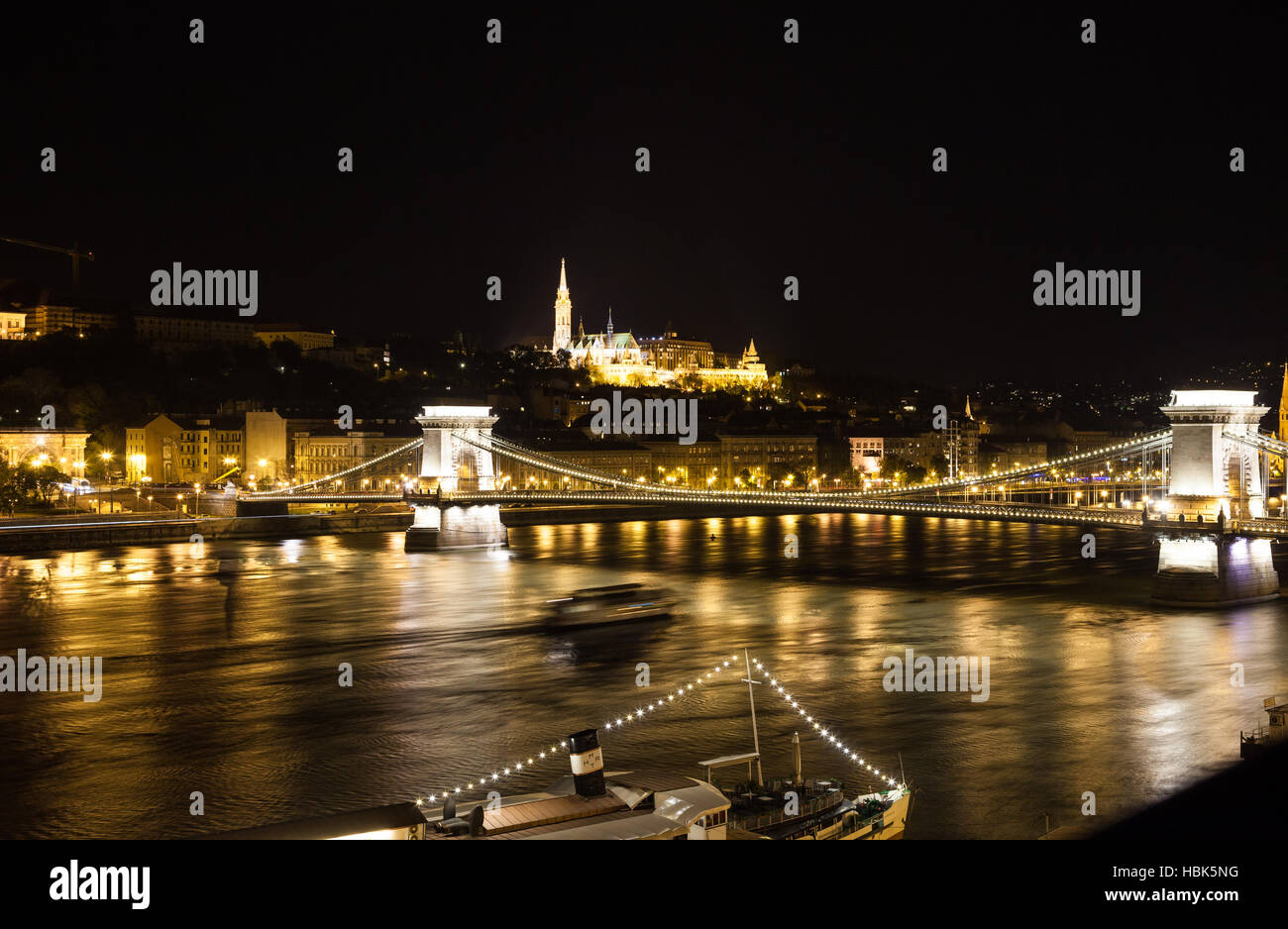 Budapest, cityscape by night Stock Photo - Alamy