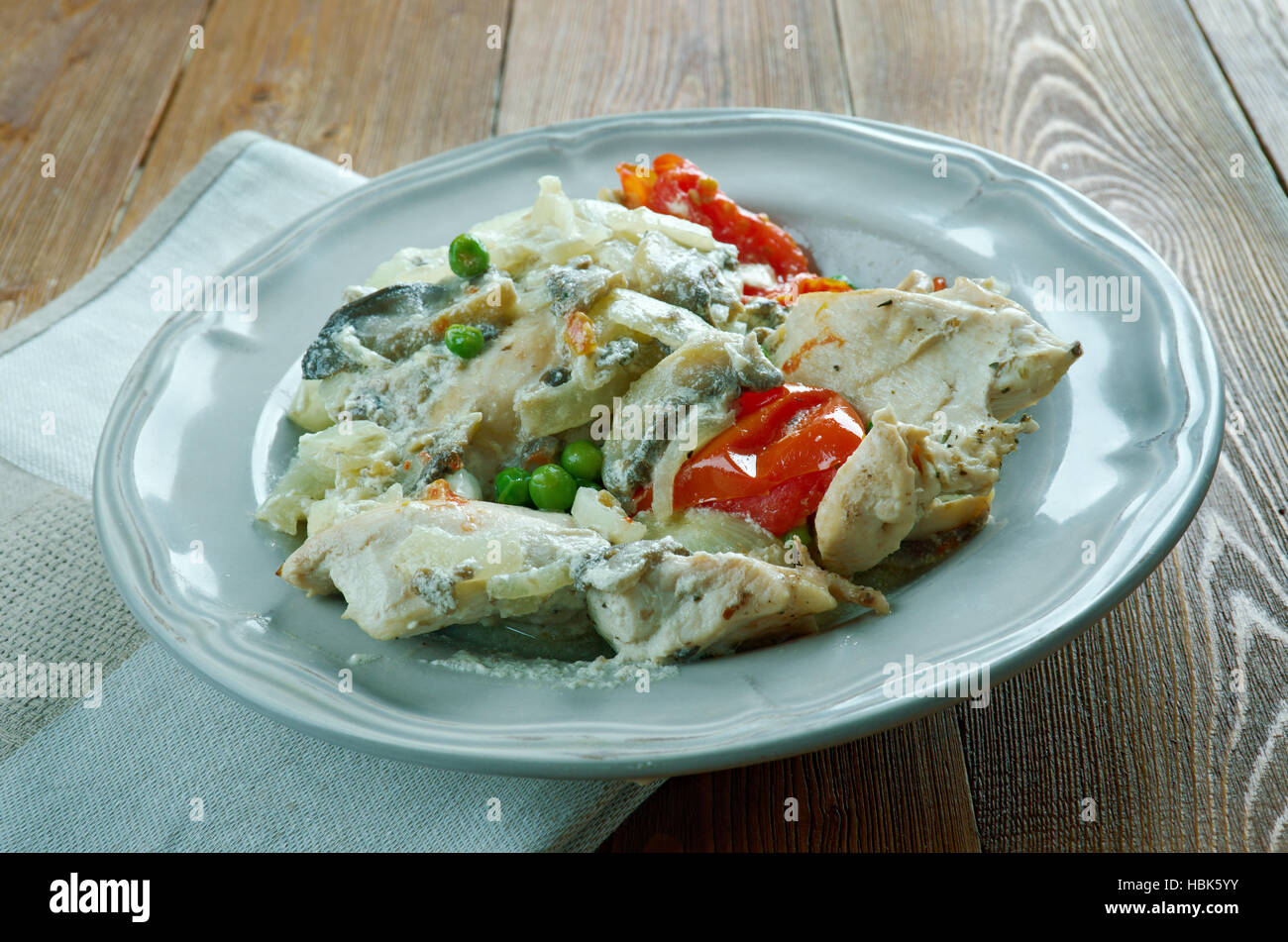 Chicken fricassee style of Alsace Stock Photo - Alamy