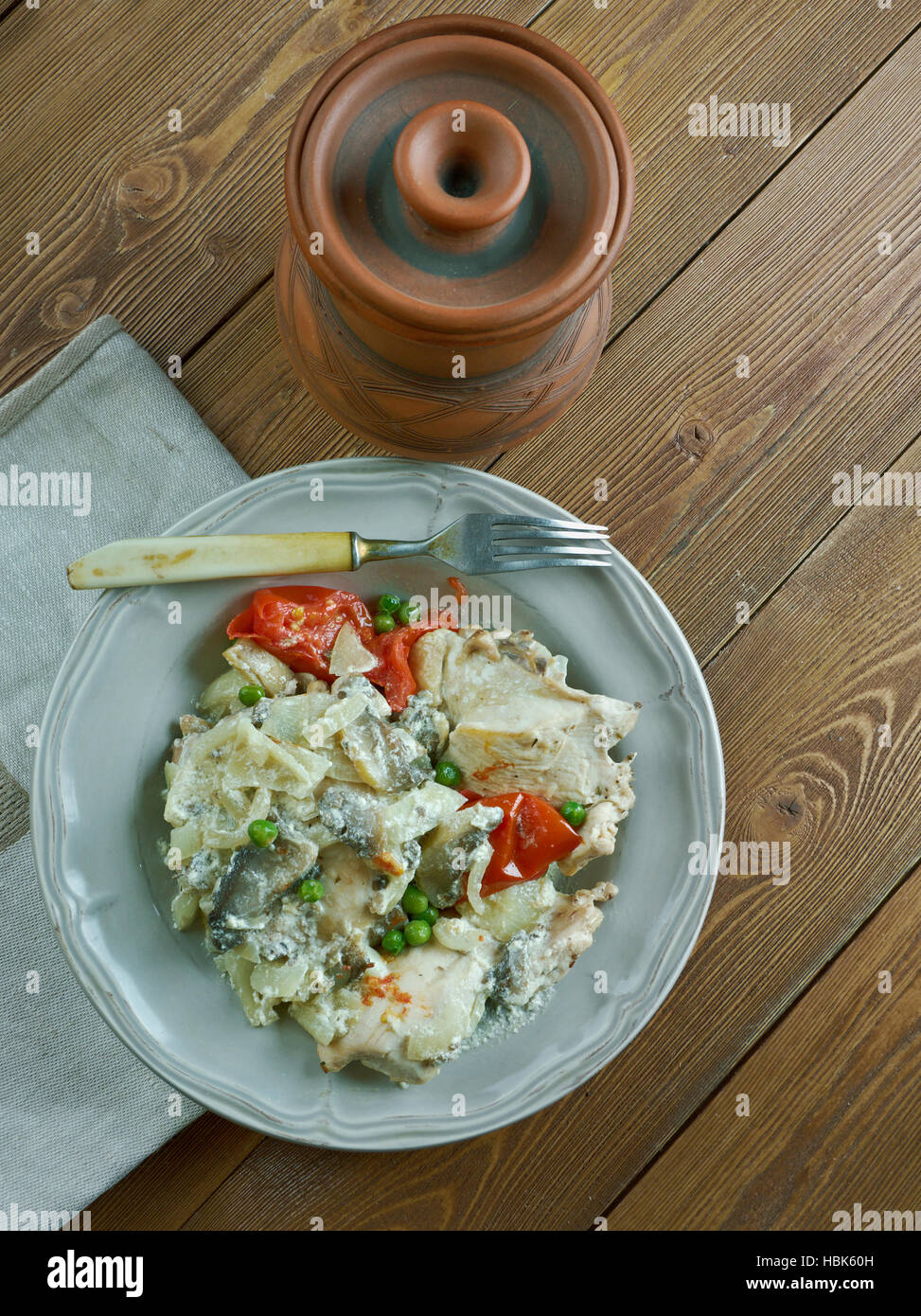 Chicken fricassee style of Alsace Stock Photo - Alamy
