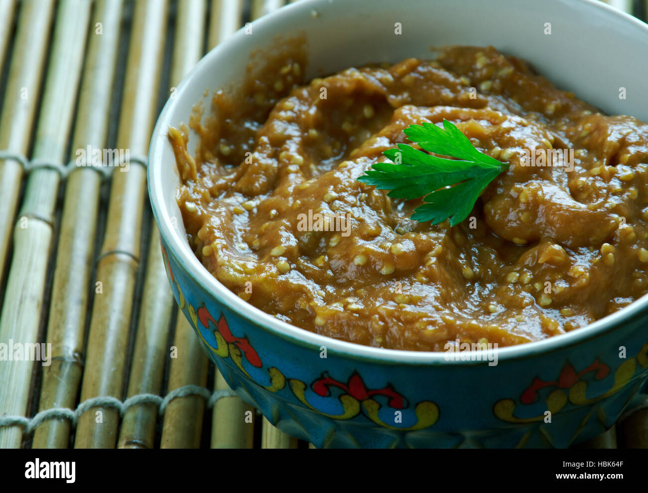 Roasted Eggplant Dip Stock Photo - Alamy