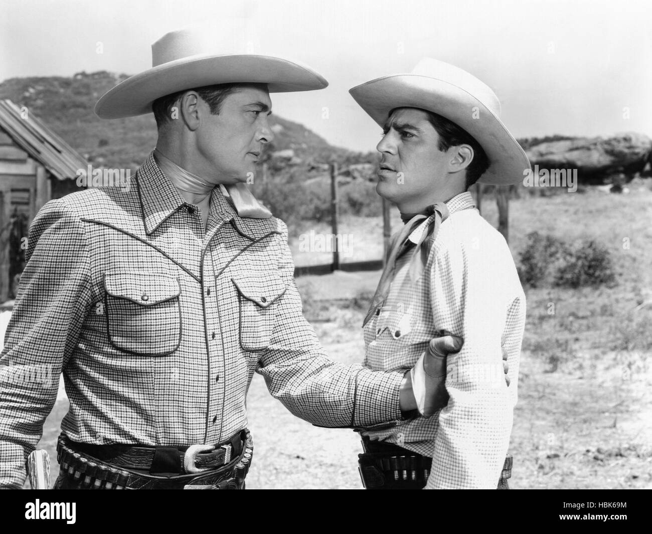 CHALLENGE OF THE RANGE, from left, Charles Starrett, Billy Halop, 1949 ...
