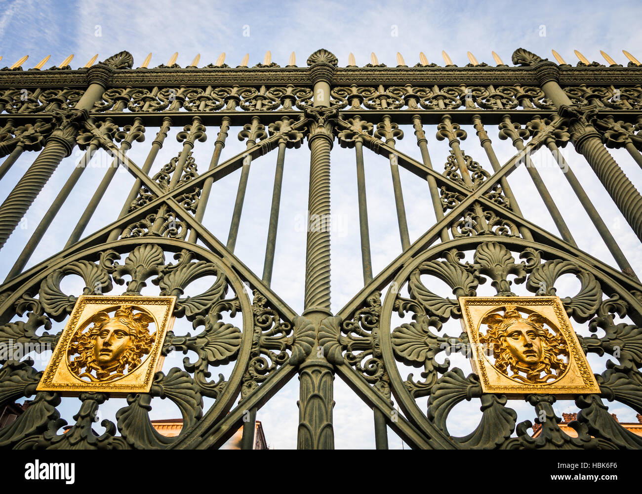Royal Palace gate detail Stock Photo - Alamy