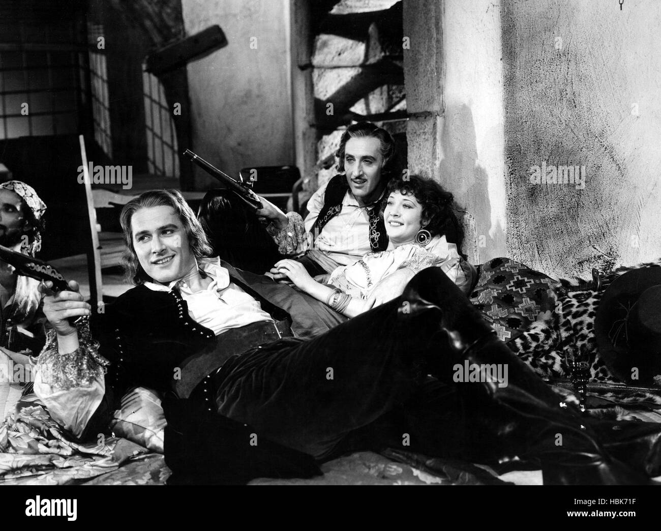 CAPTAIN BLOOD, Errol Flynn, Basil Rathbone, Yola D'Avril, 1935 Stock ...