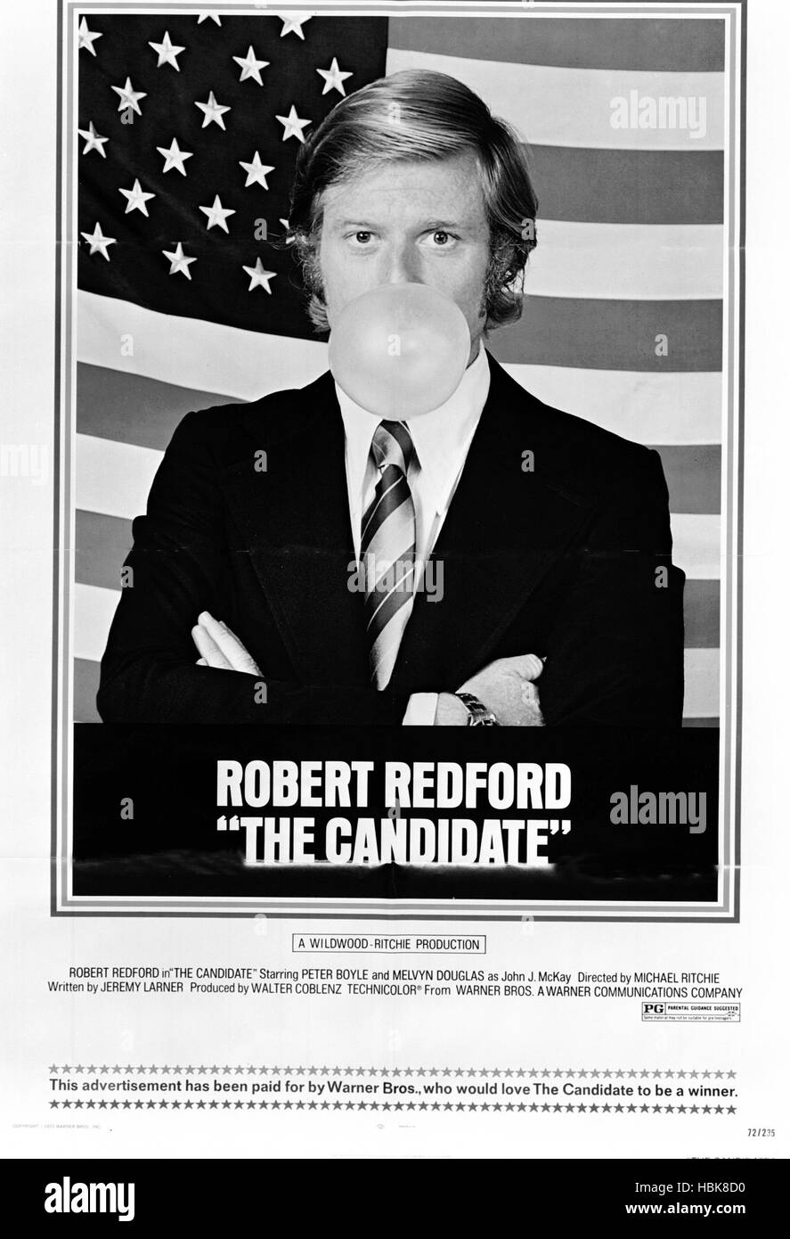 THE CANDIDATE, Robert Redford, 1972, poster art. (c)Warner Bros ...