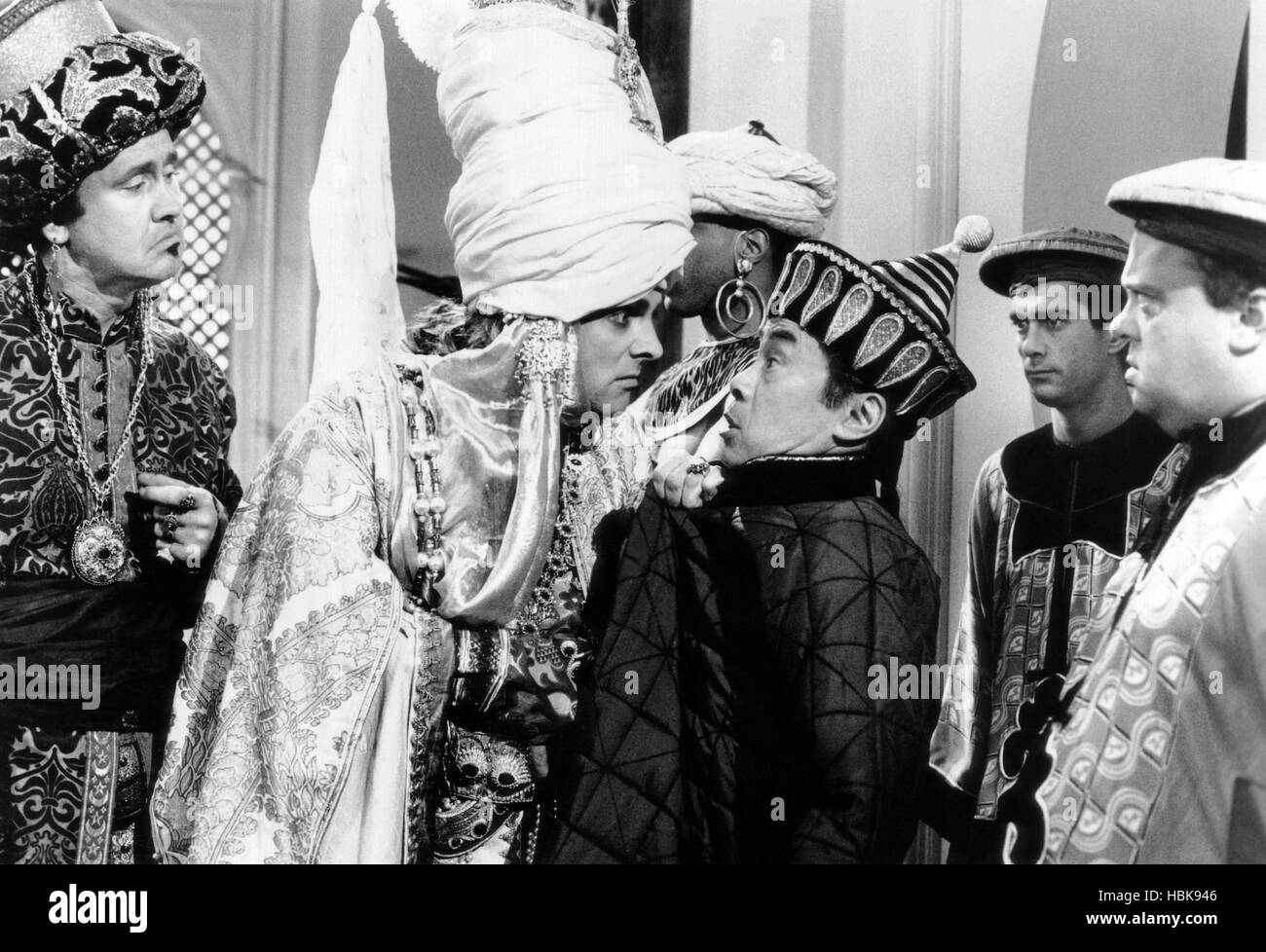 CARRY ON COLUMBUS, from left: Nigel Planer, Rik Mayall, Burt Kwouk ...