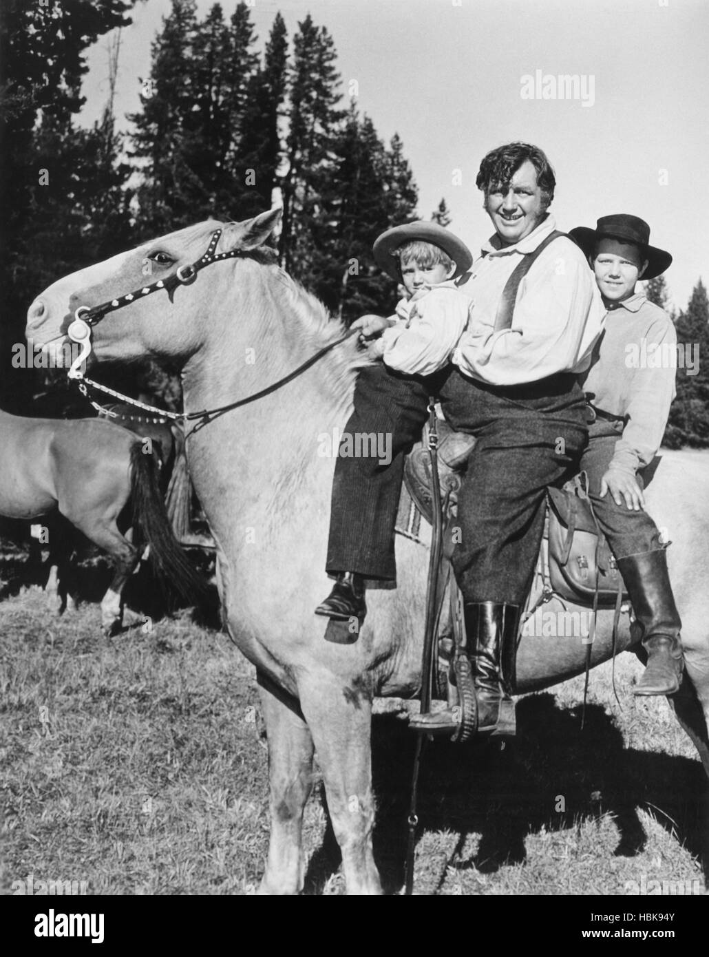 CANYON PASSAGE, from left: Denny Devine, Andy Devine, Tad Devine, 1946 ...