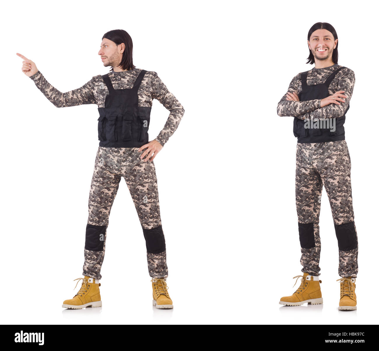 Soldier isolated on the white background Stock Photo - Alamy