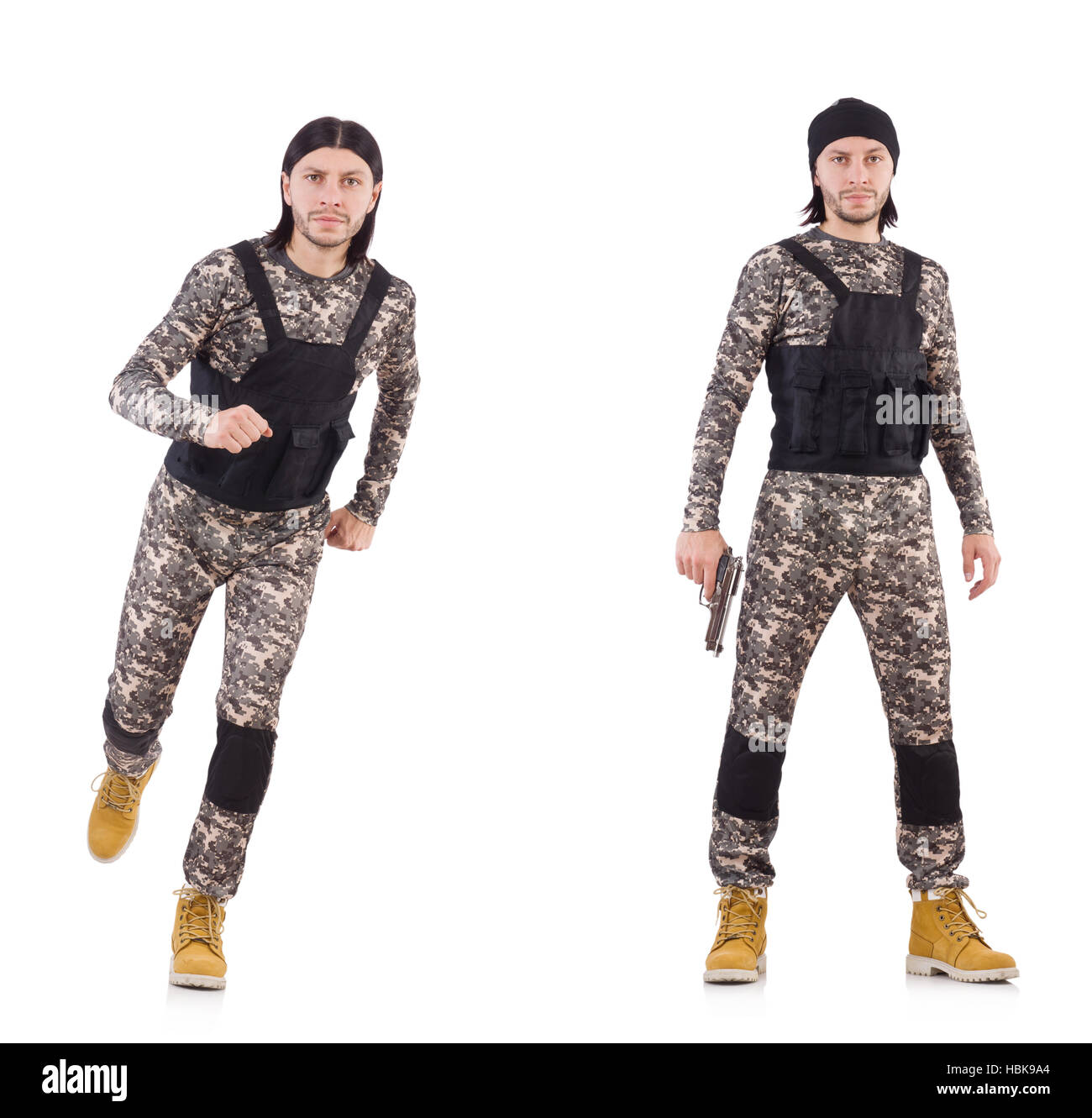 Soldier isolated on the white background Stock Photo - Alamy