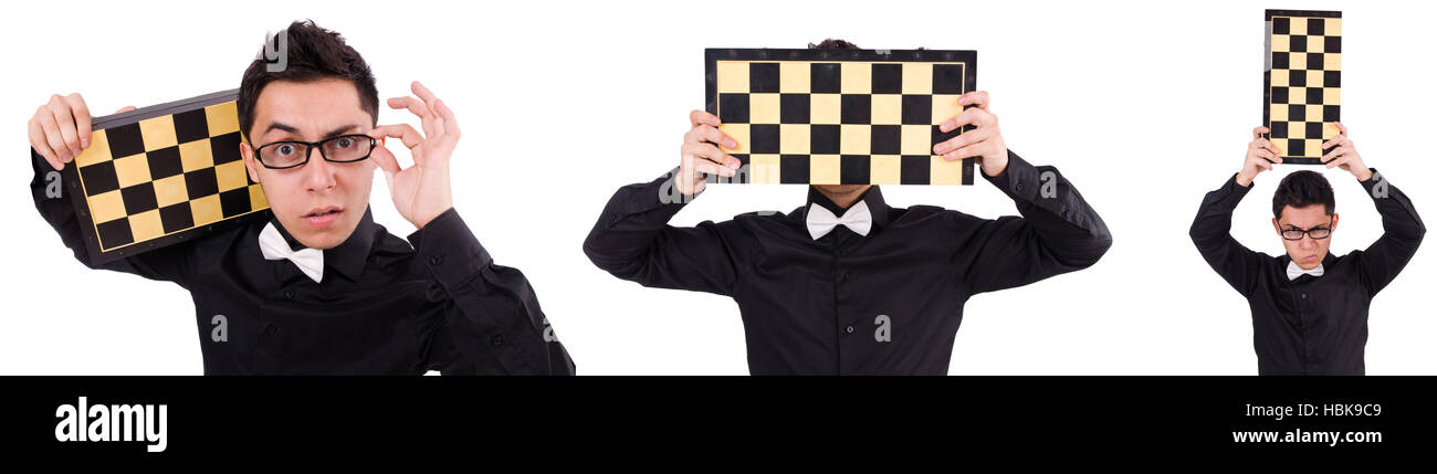 Funny chess player isolated on white Stock Photo - Alamy