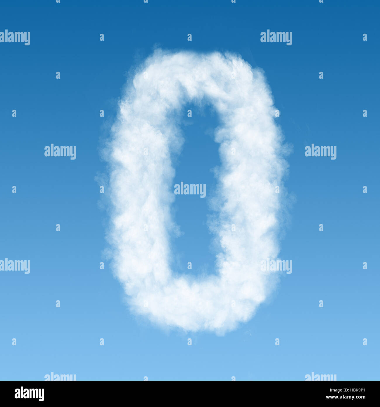 clouds in shape of figure zero Stock Photo - Alamy