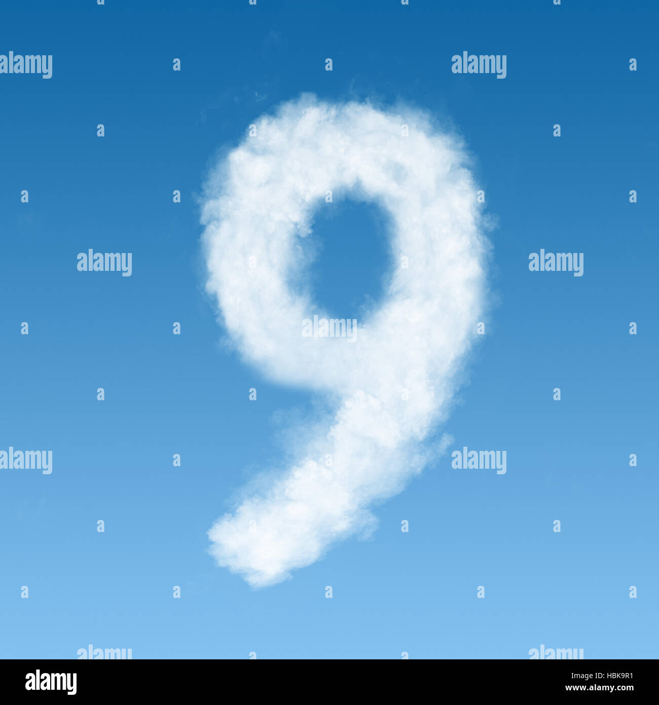 clouds in shape of figure nine Stock Photo - Alamy
