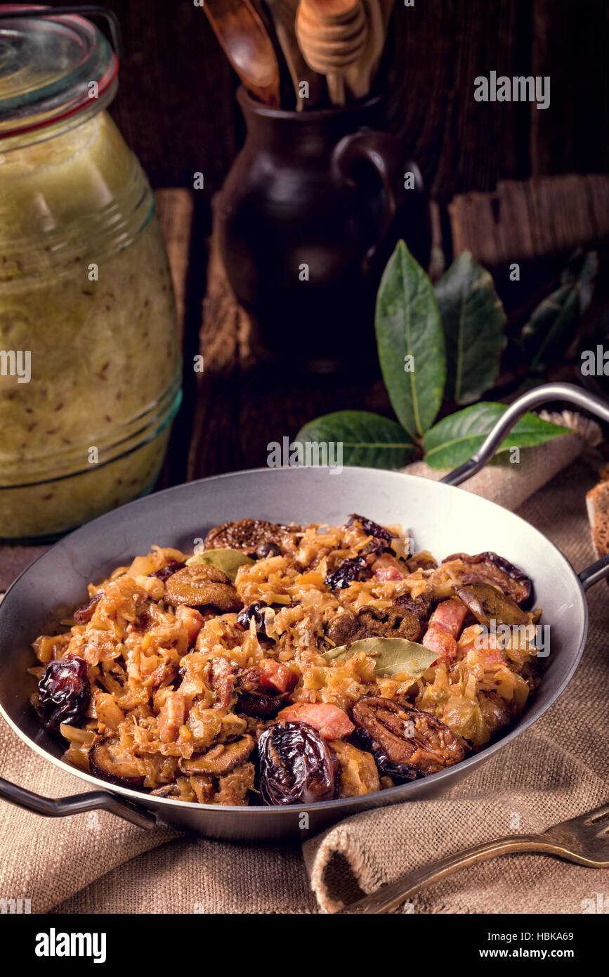 Old Polish traditional bigos Stock Photo - Alamy