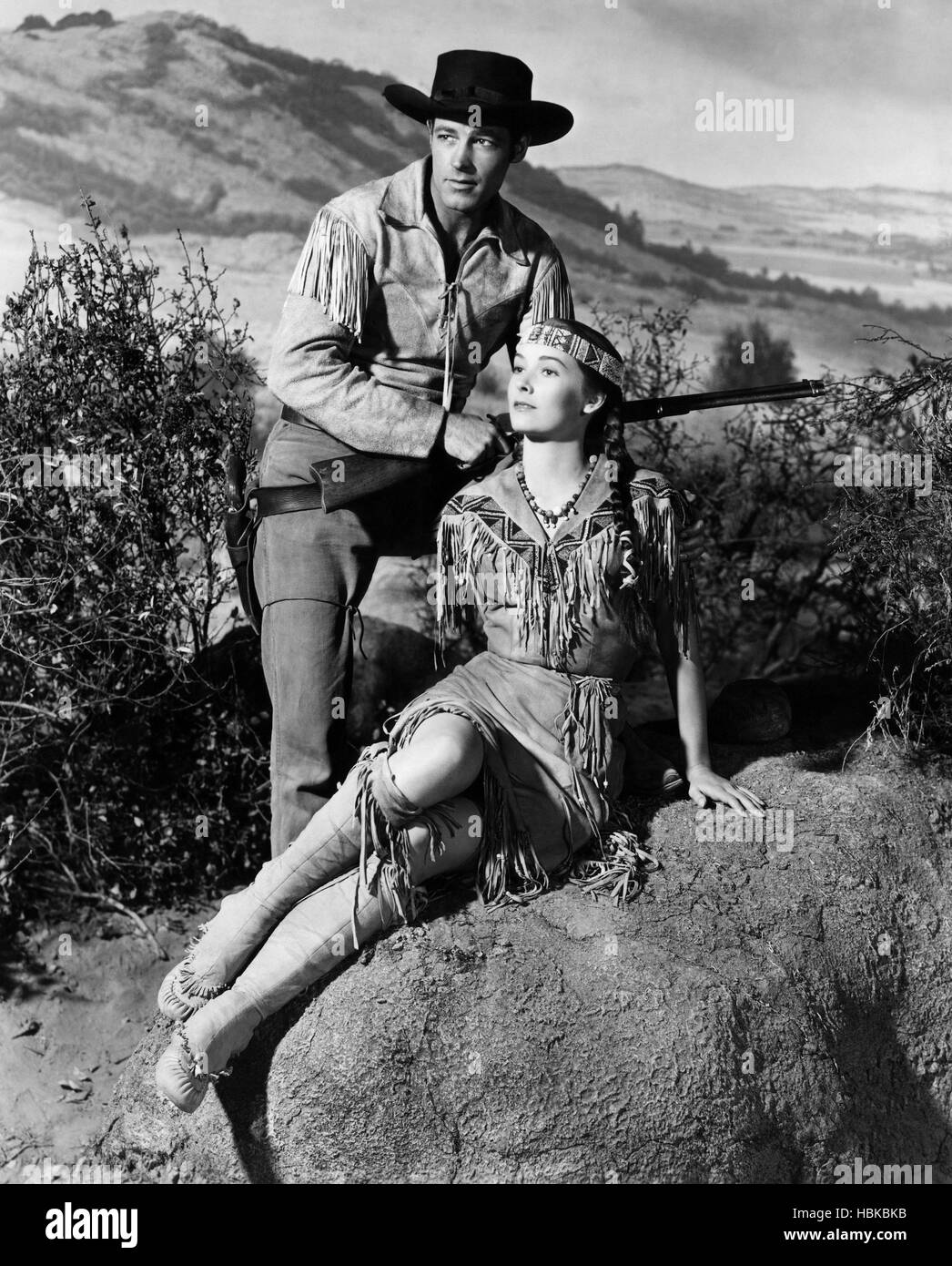 THE CHARGE AT FEATHER RIVER, Guy Madison, Vera Miles, 1953 Stock Photo ...