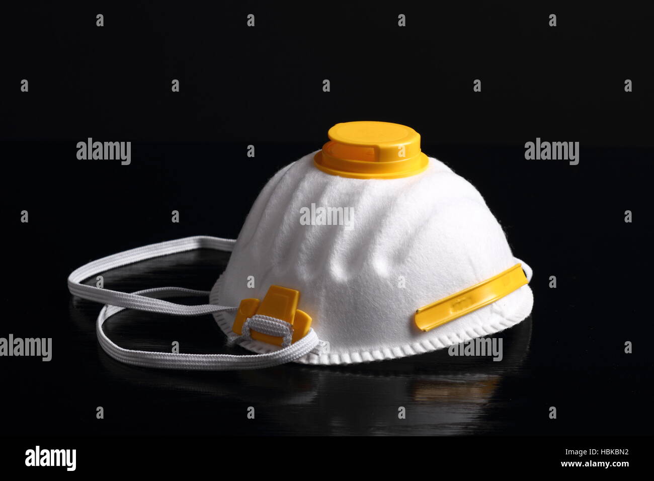 Valved Respirator. Disposable Dust Face Mask. Black Background Stock ...