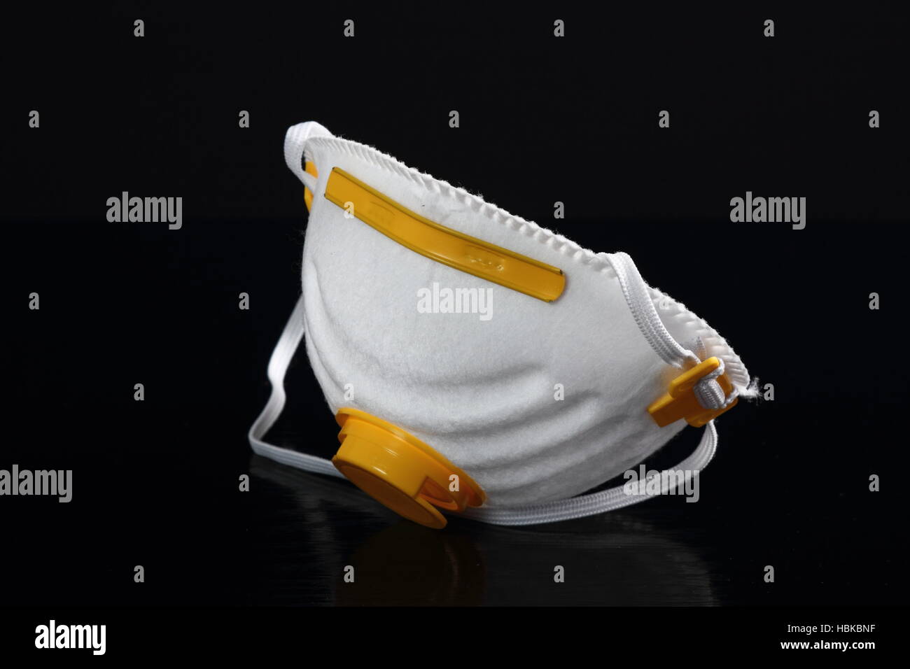 Valved Respirator. Disposable Dust Face Mask. Black Background Stock ...