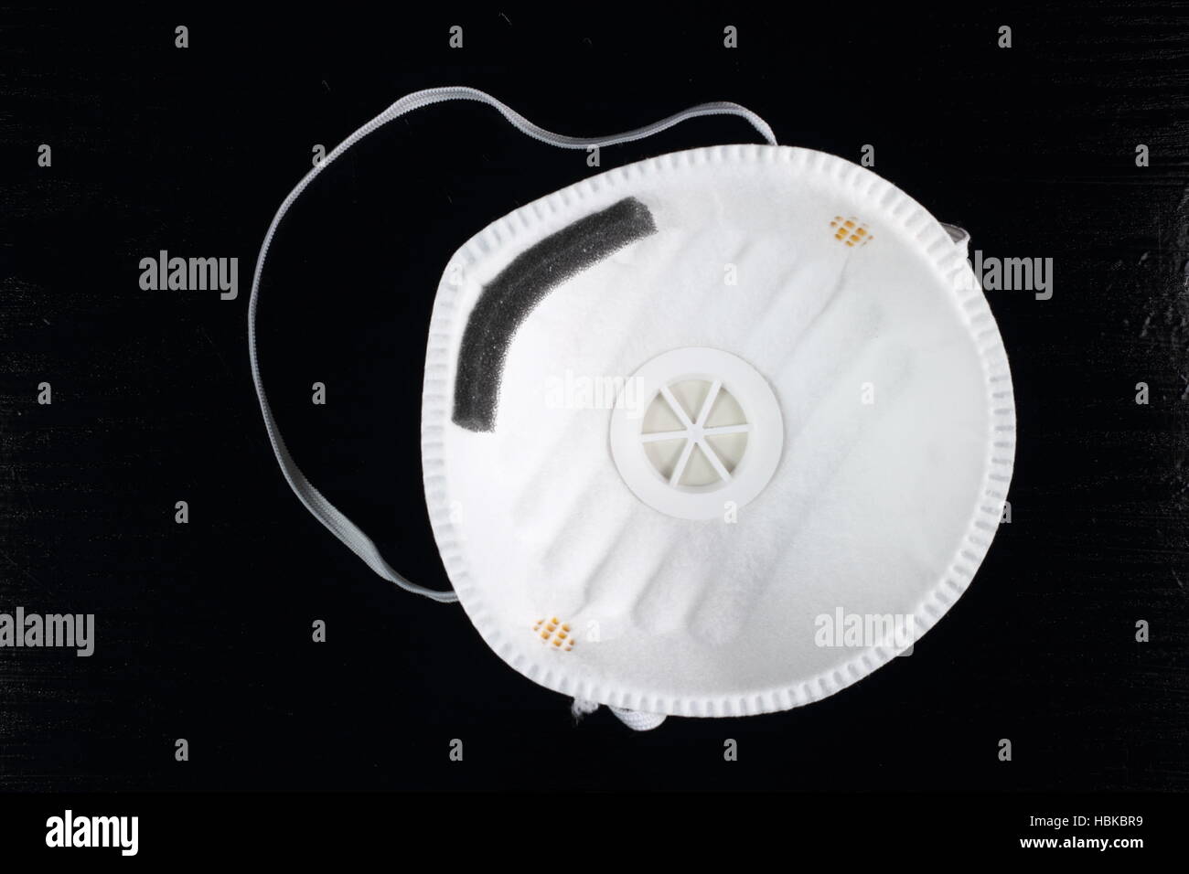 Valved Respirator. Disposable Dust Face Mask. Black Background ...