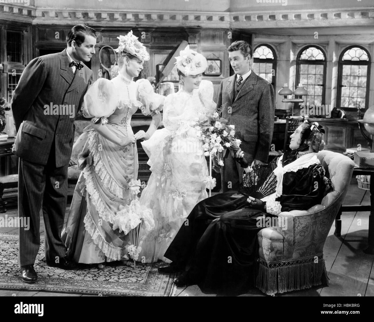 CHARLEY'S AUNT, from left, James Ellison, Arleen Whelan, Anne Baxter ...